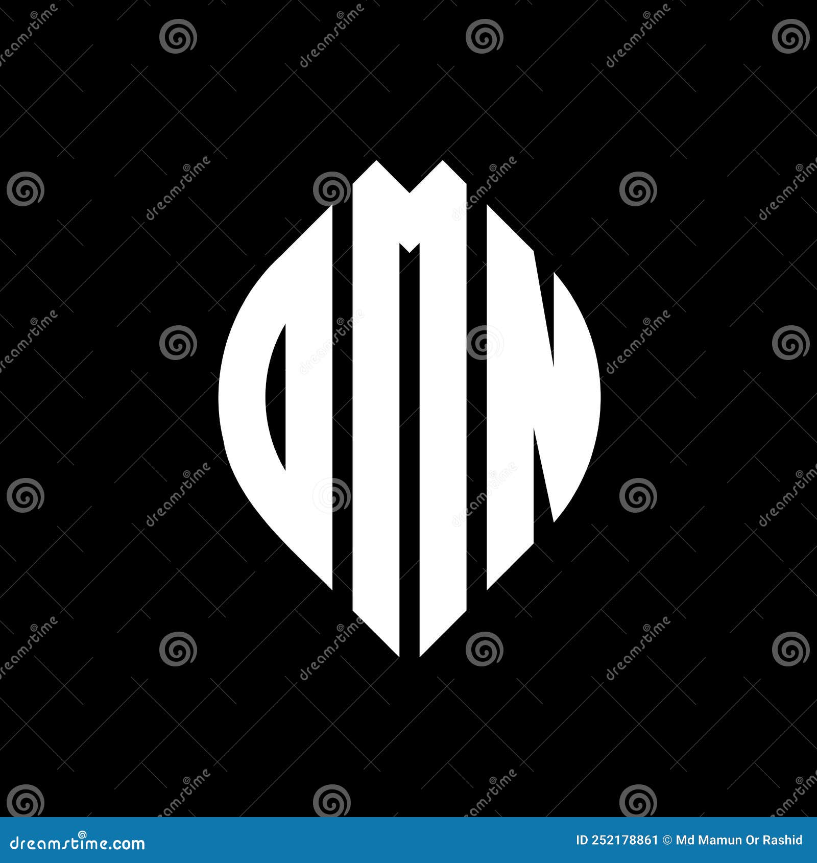 OMN Circle Letter Logo Design with Circle and Ellipse Shape. OMN ...