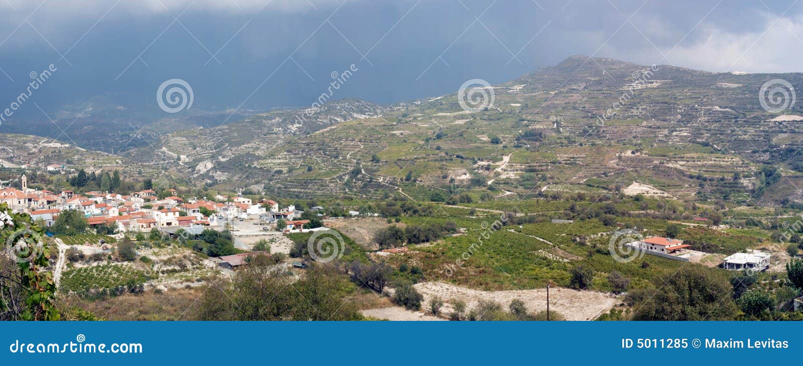Omodos village stock image. Image of mountain, highest - 5011285