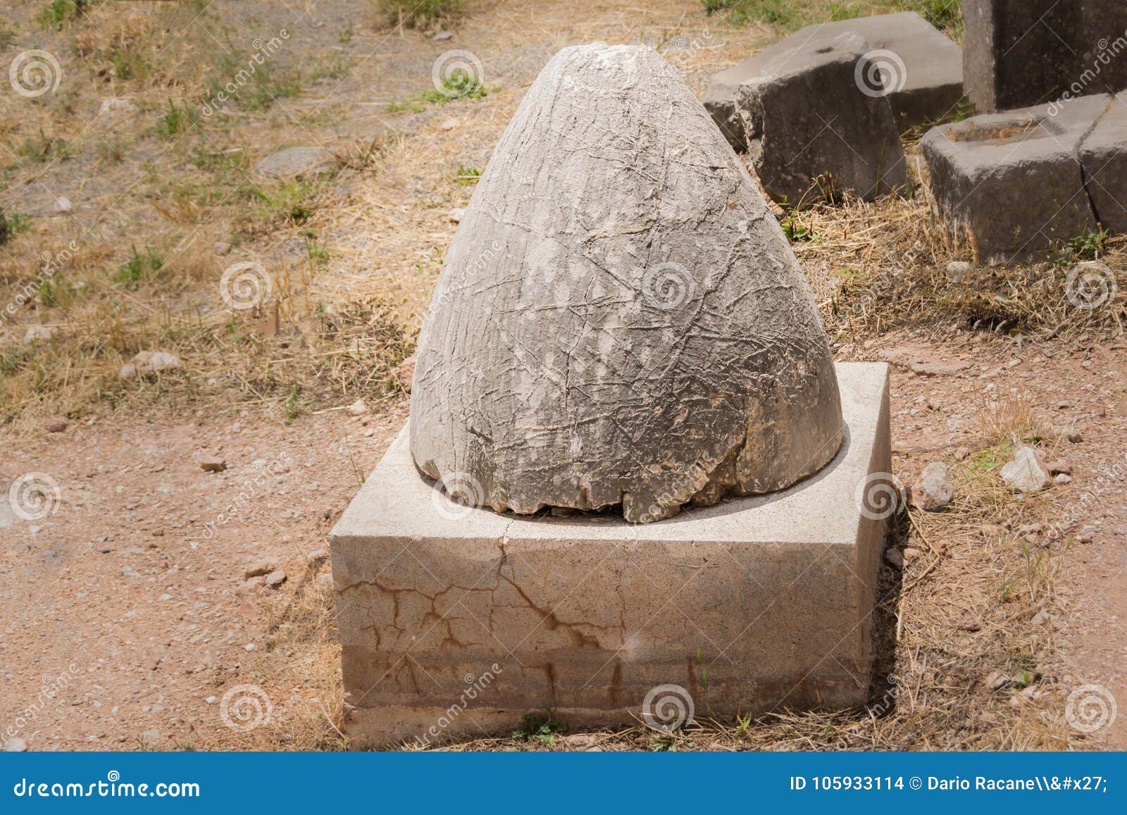 The Omphalos `navel` of the World at Delphi , Greece Stock Photo ...