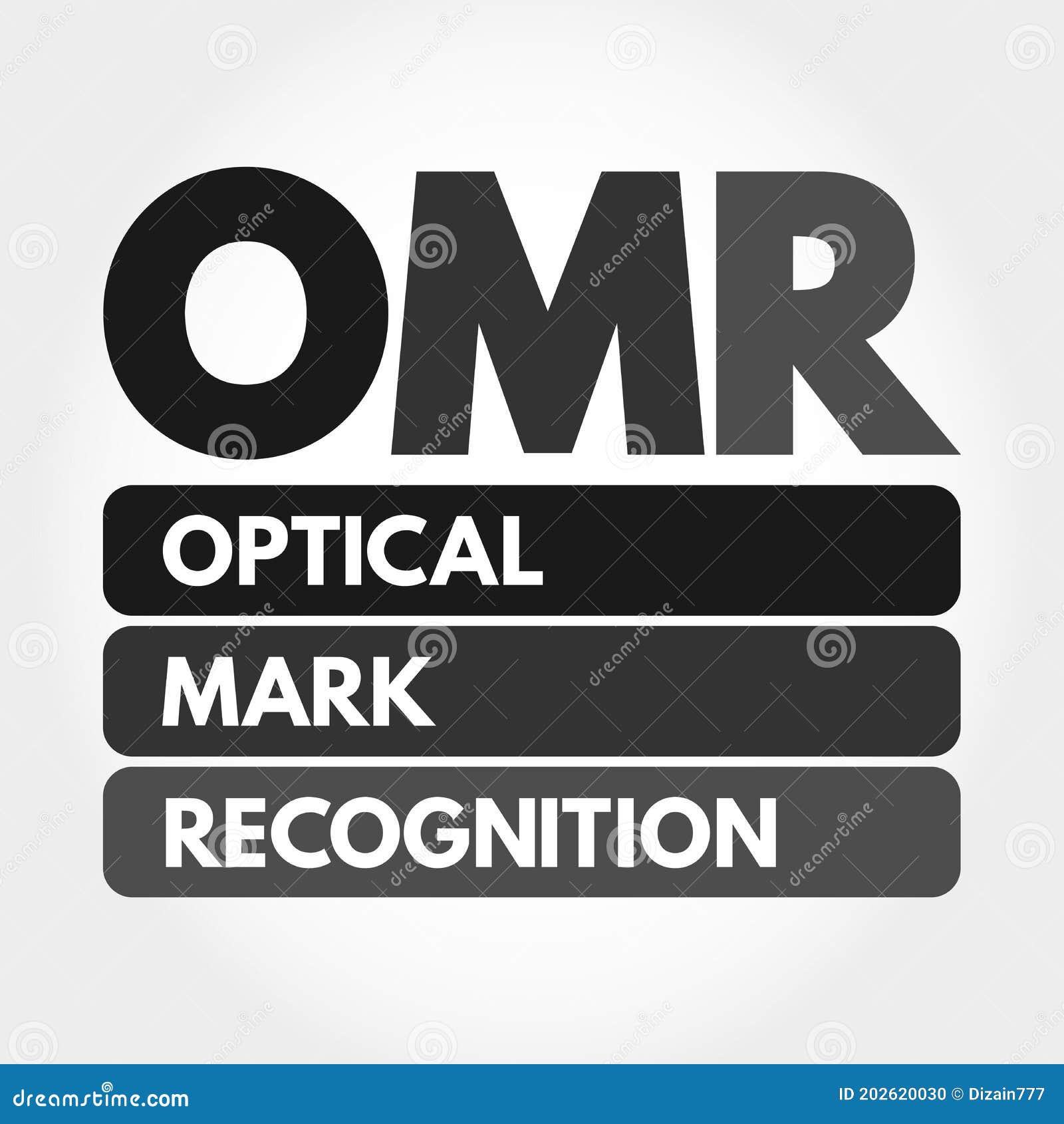 OMR - Optical Mark Recognition Acronym Stock Illustration ...