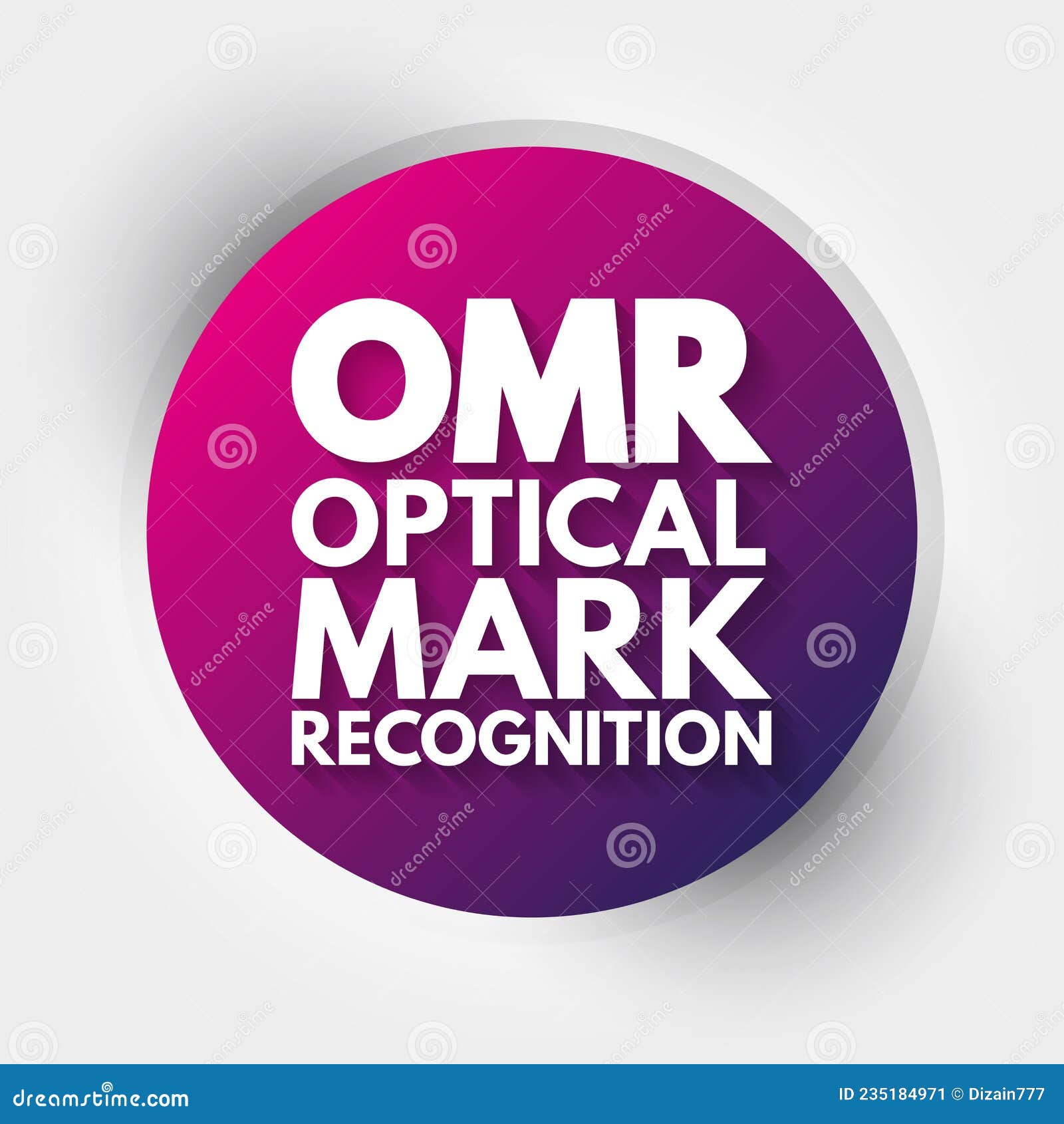OMR - Optical Mark Recognition Acronym, Technology Concept Background ...