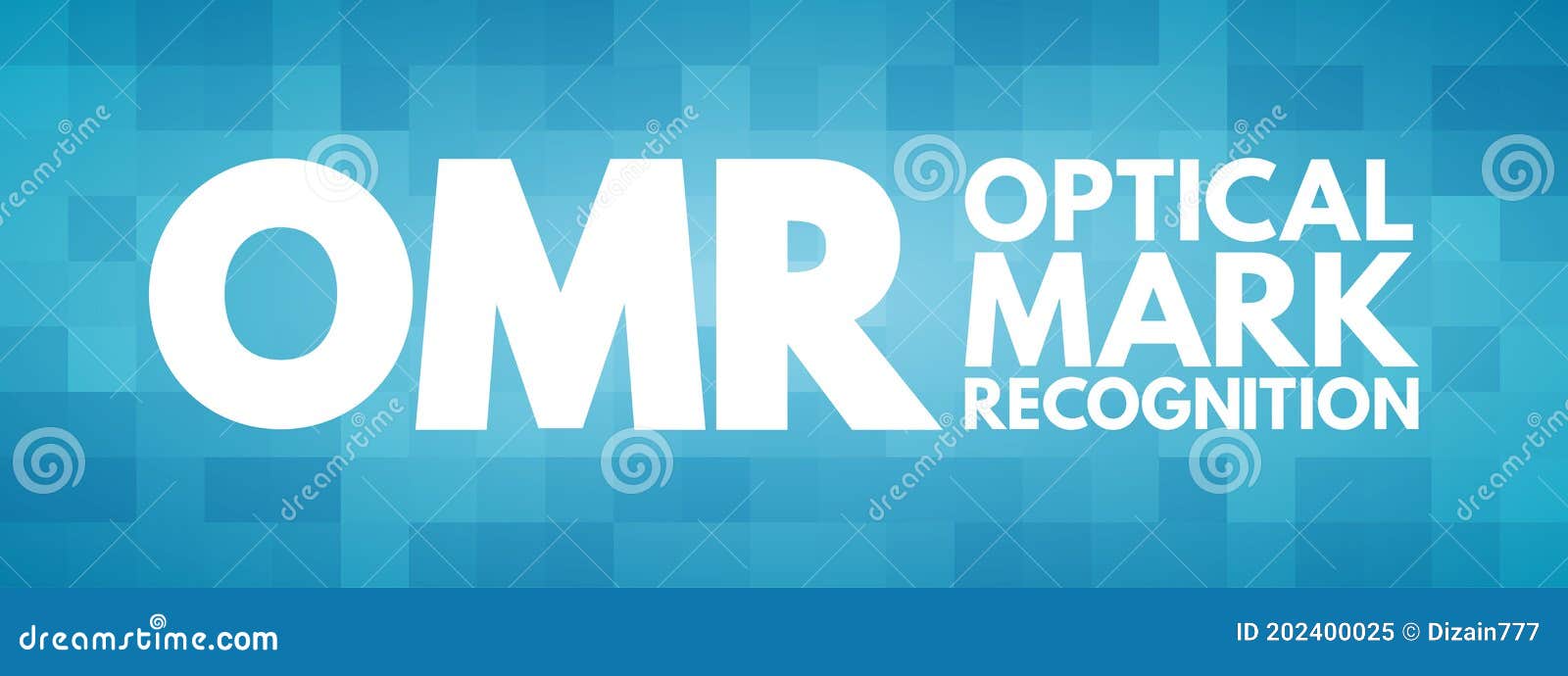 OMR - Optical Mark Recognition Acronym, Technology Concept Background ...