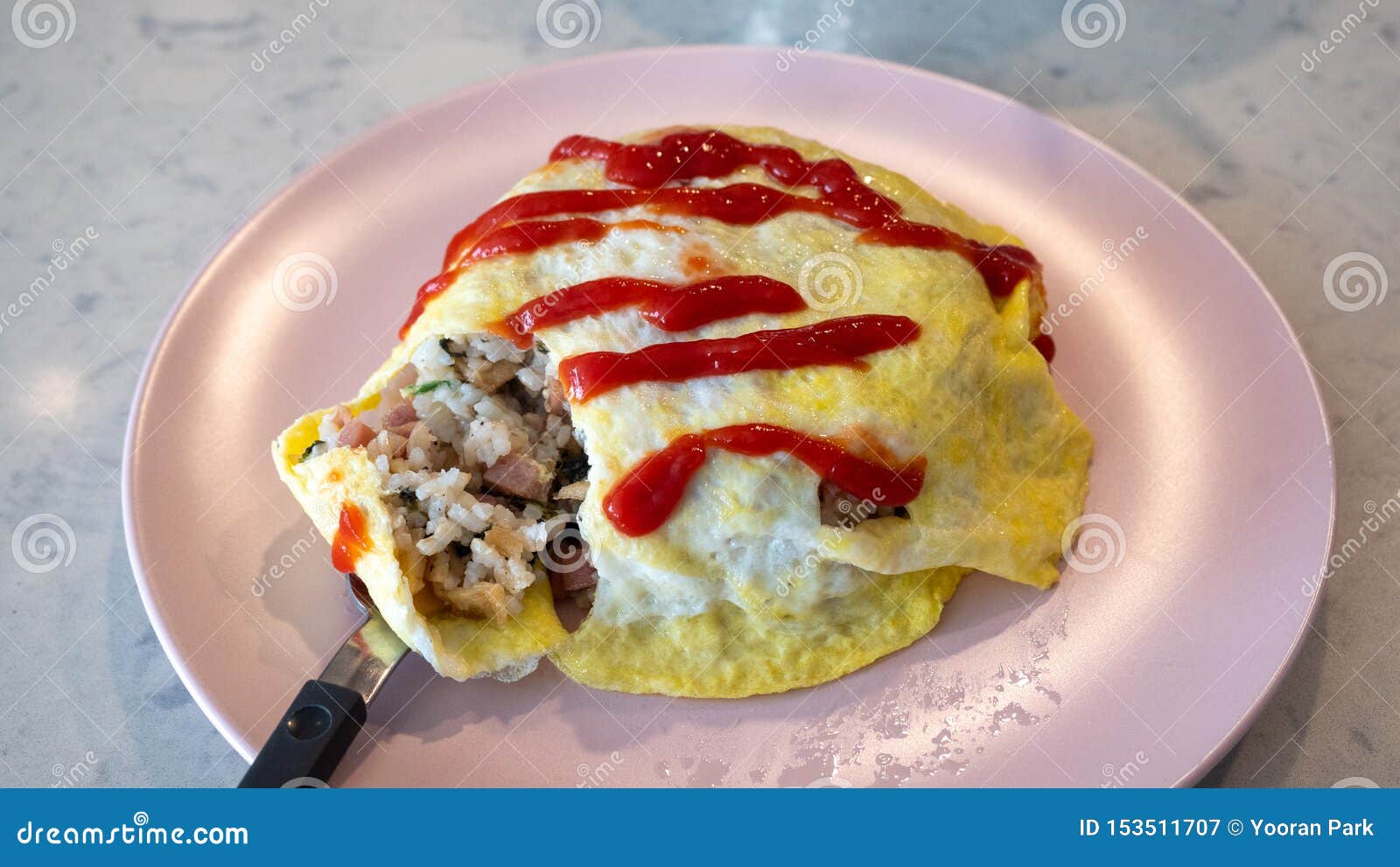 Omurice, Omelette Rice With Demiglace Sauce Royalty-Free Stock ...