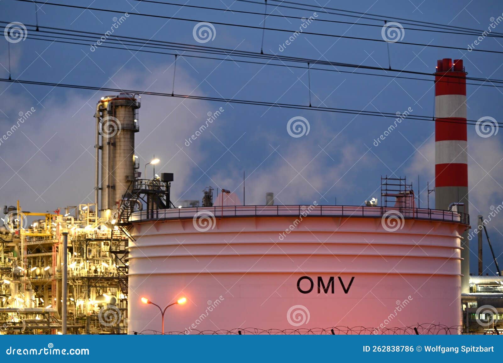 OMV Refinery in Schwechat at Night Editorial Photo - Image of great ...