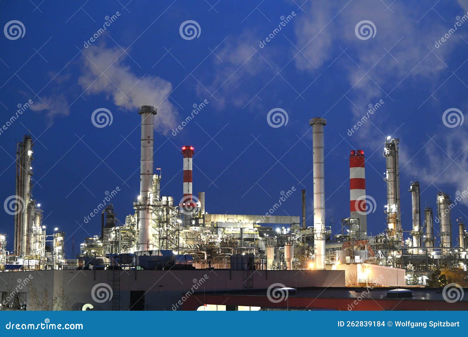 OMV Refinery in Schwechat at Night Editorial Stock Image - Image of ...