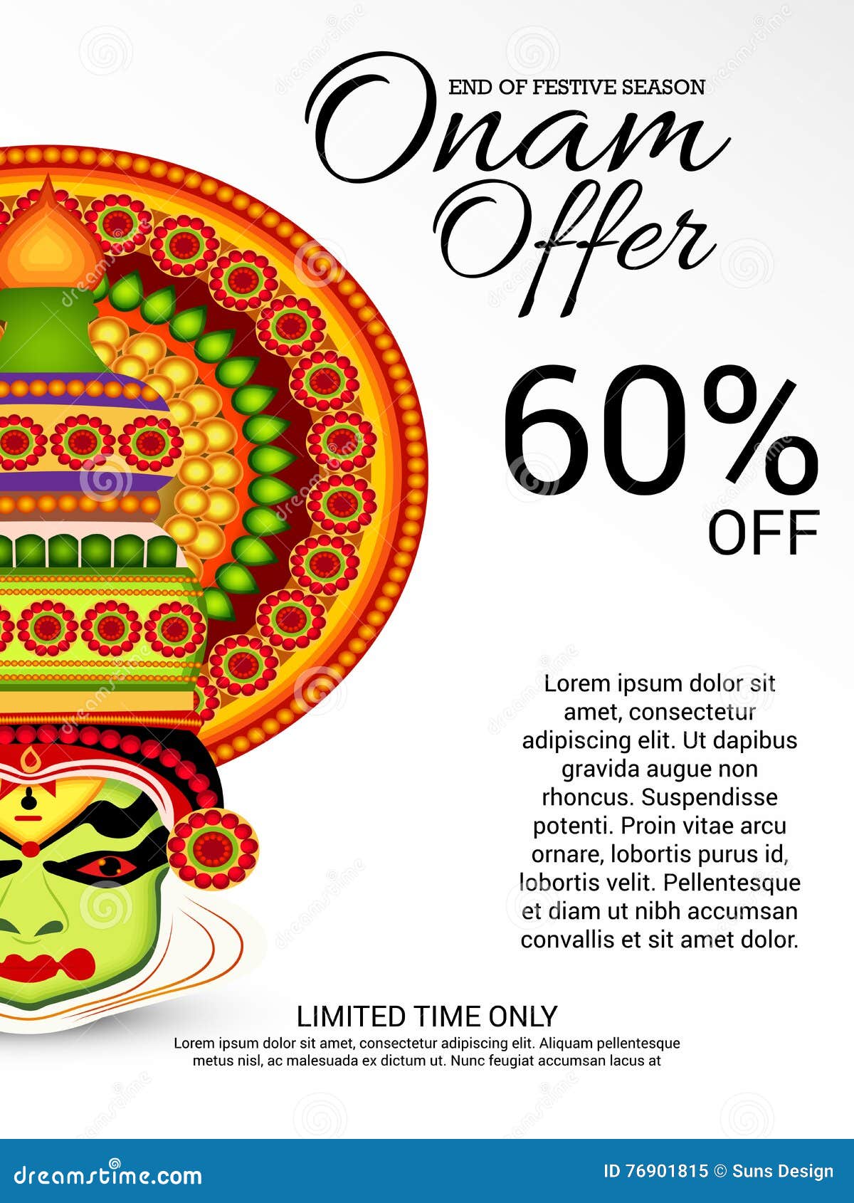 Onam stock illustration. Illustration of editable, message - 76901815