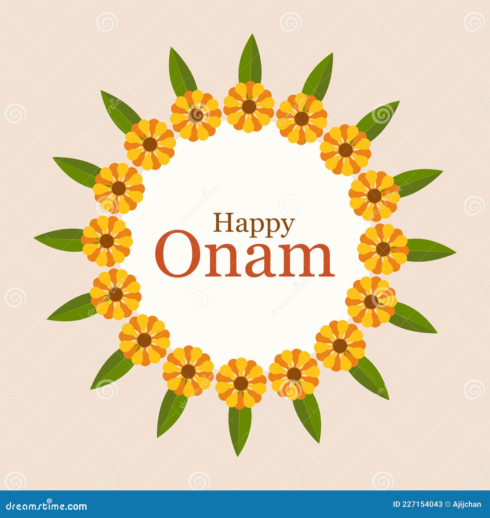 Onam Festival Greetings with Floral Designs Stock Vector - Illustration ...