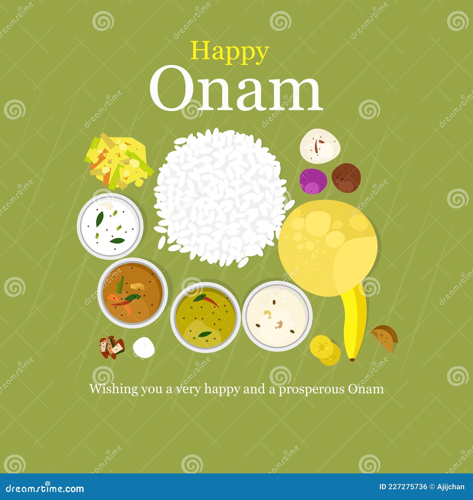 Traditional Kerala Meals Called `Sadya` On A Banana Leaf Cartoon Vector ...