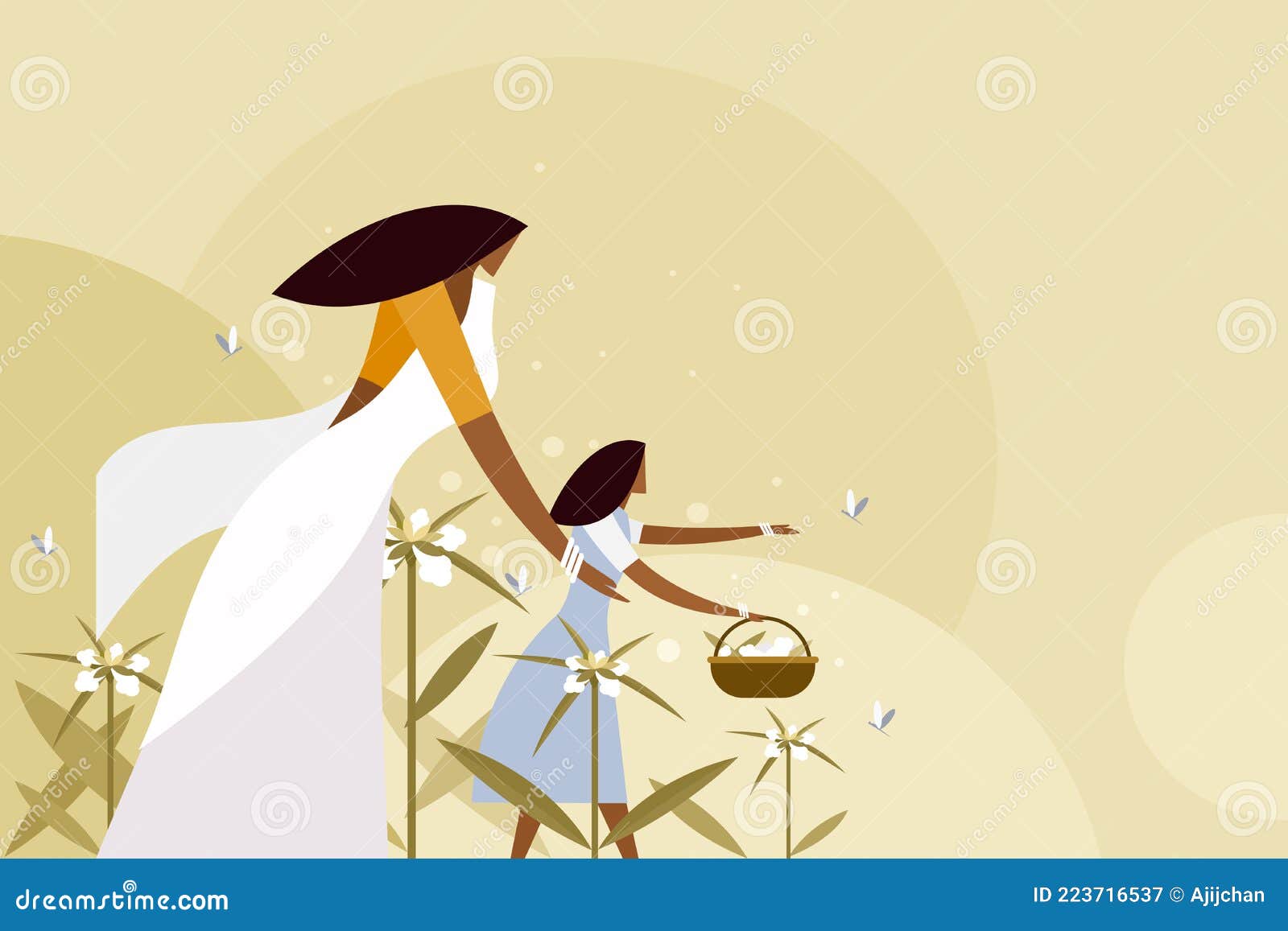 Girl Athapoo Onam Vector Illustration | CartoonDealer.com #224598872
