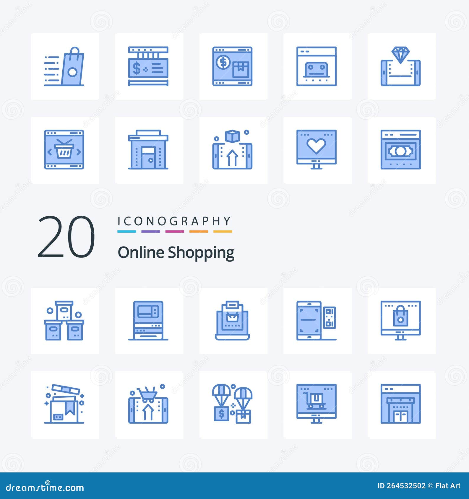 20 OnBlue Color Shopping Blue Color Icon Pack Like Scan Code Money ...