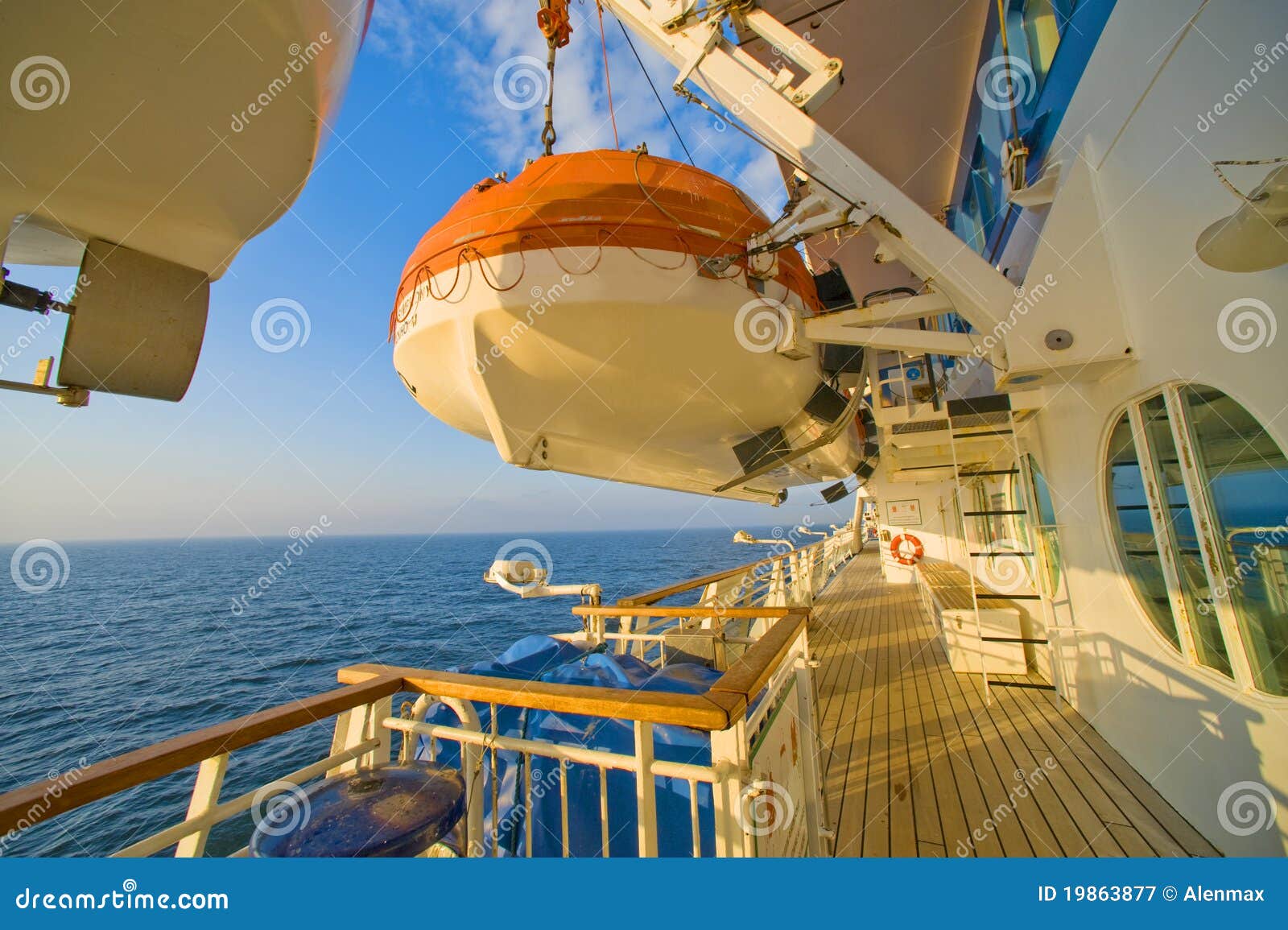 Onboard cruise ship editorial photography. Image of lifeboat - 19863877