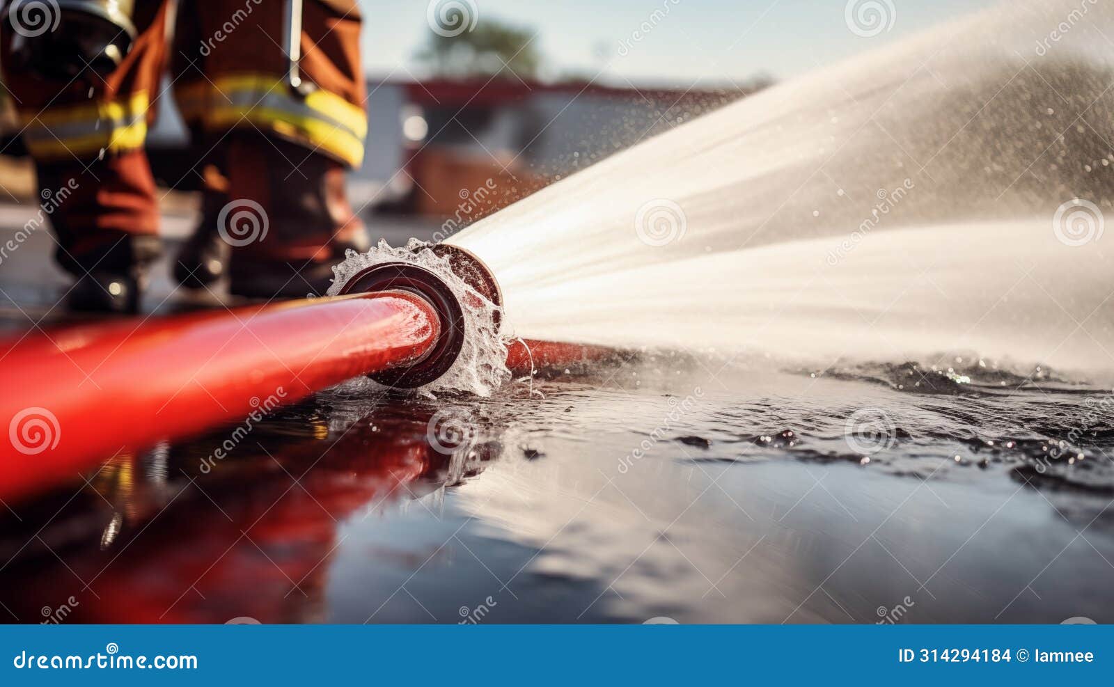 Onboard Fire Suppression Operation of Firefighting Nozzles.AI Generated ...