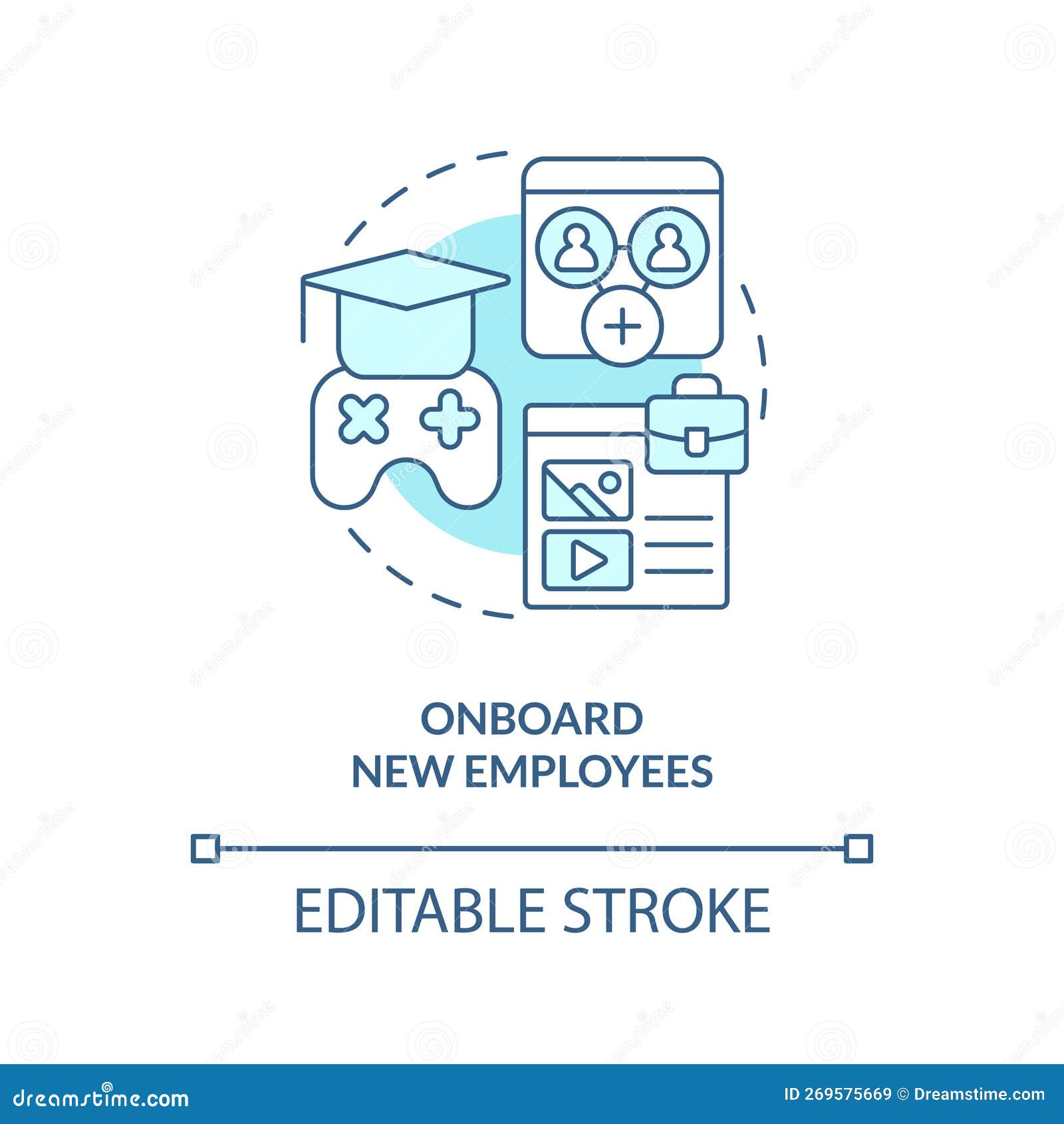 Onboard New Employees Turquoise Concept Icon Stock Vector ... Onboard New Employees Turquoise Concept Icon Stock Vector ...