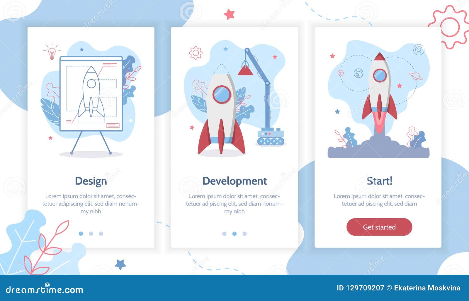 Onboarding App Screens Cartoon Vector | CartoonDealer.com #129709207