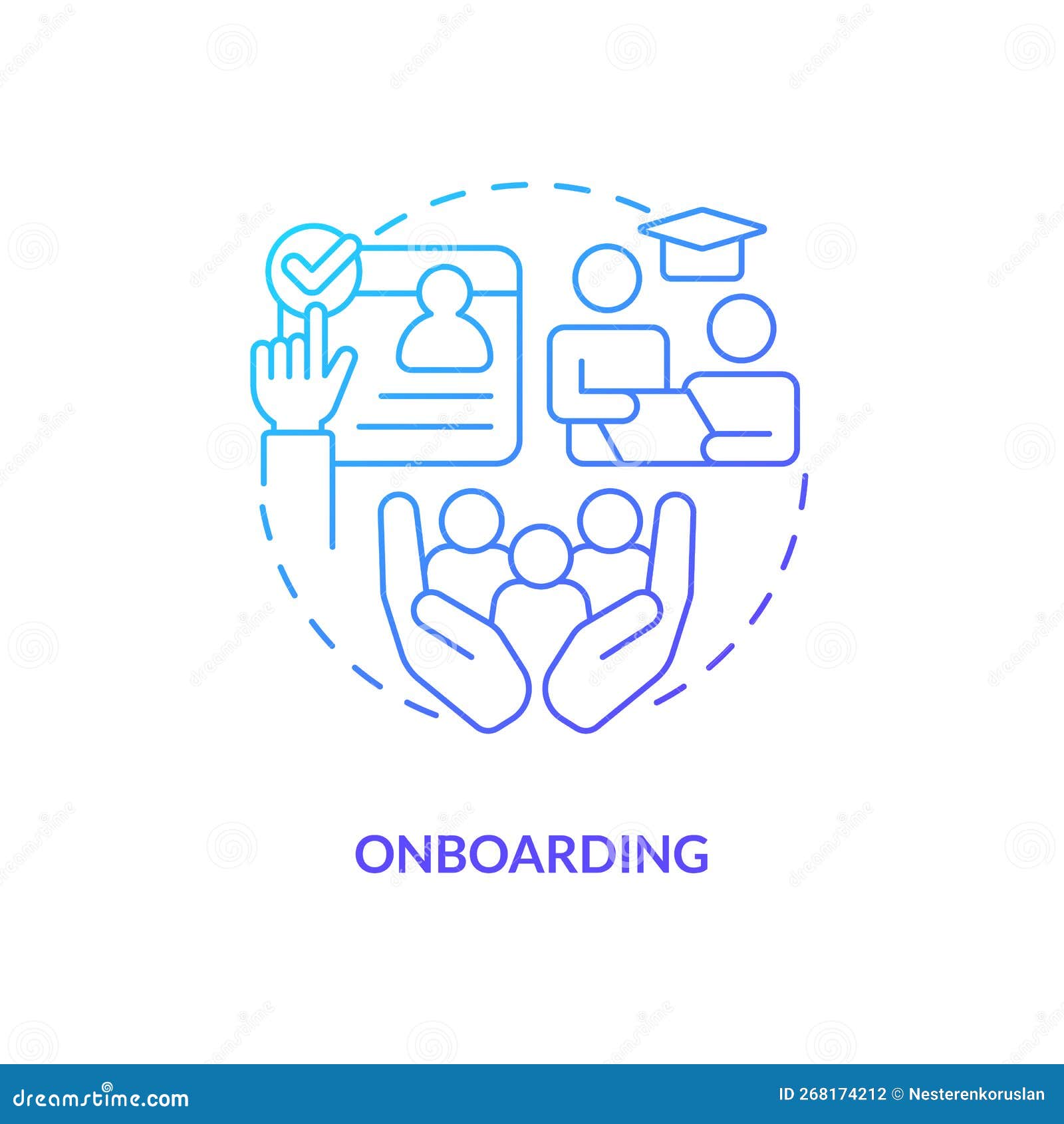 Onboarding Blue Gradient Concept Icon Stock Vector - Illustration of ...