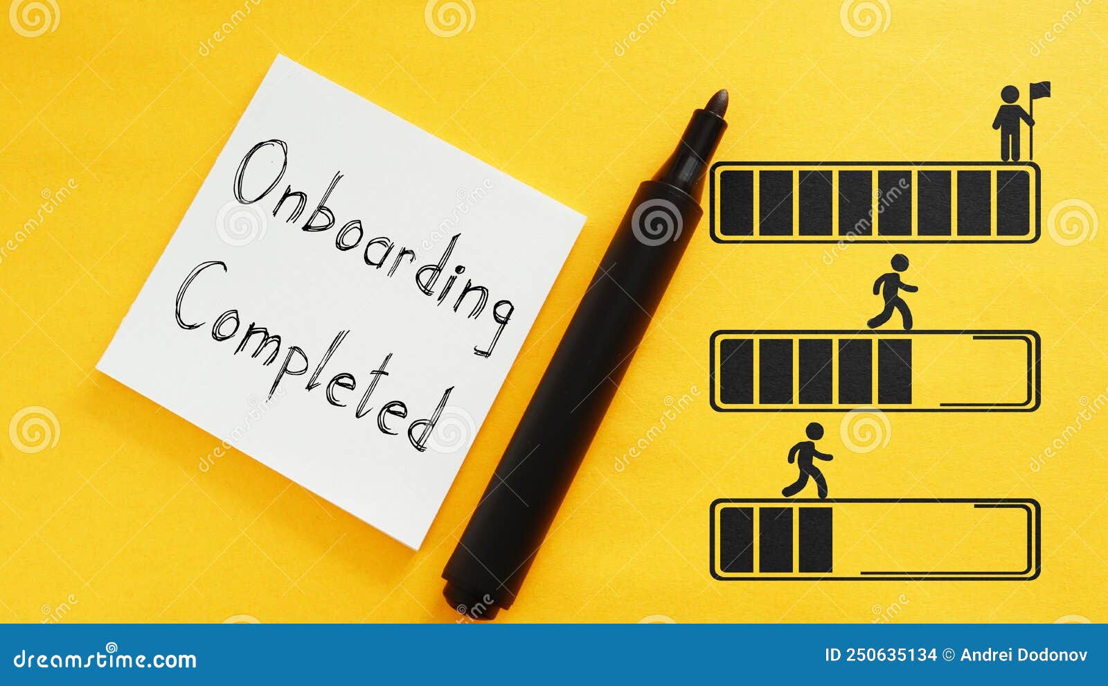 Onboarding Completed is Shown Using the Text Stock Photo - Image of ...