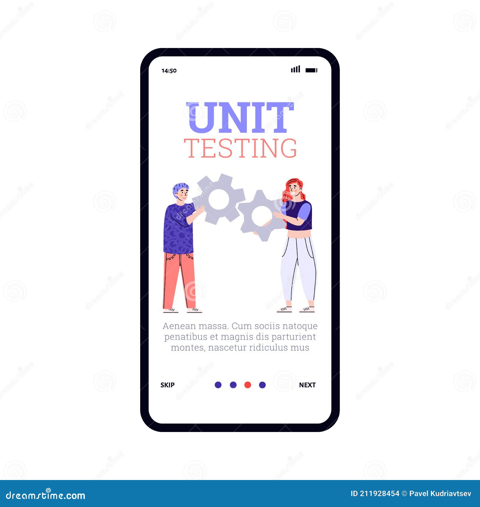Onboarding Page for Unit Testing Programing, Cartoon Vector ...