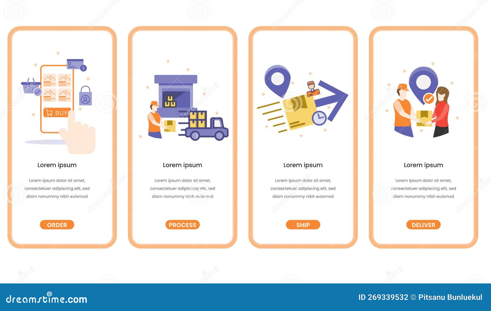 Onboarding Screen Ui Ecommerce Concept Stock Vector Illustration Of Technology Marketing