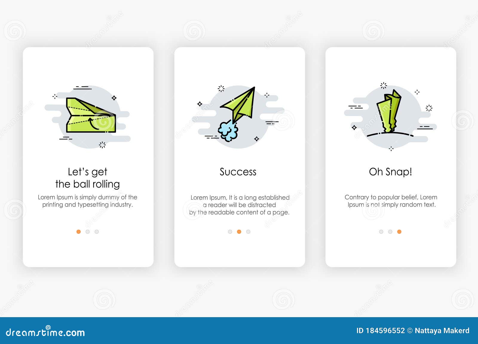Onboarding Screens Design In Getting Started And Doing Concept. Modern ...