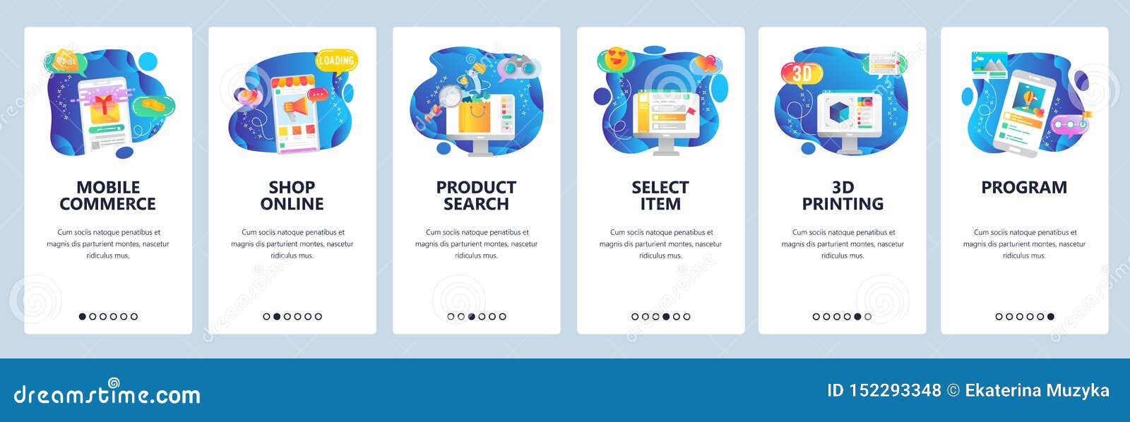 Website and Mobile App Onboarding Screens Vector Template Stock Vector ...