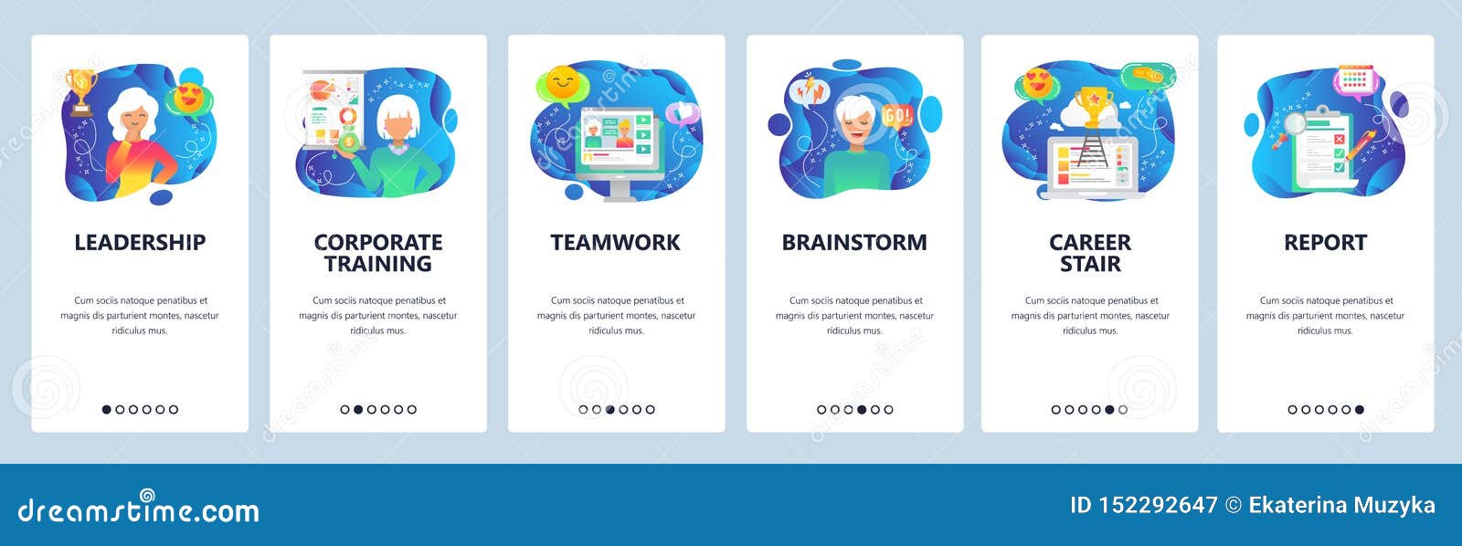 Website and Mobile App Onboarding Screens Vector Template Stock Vector ...