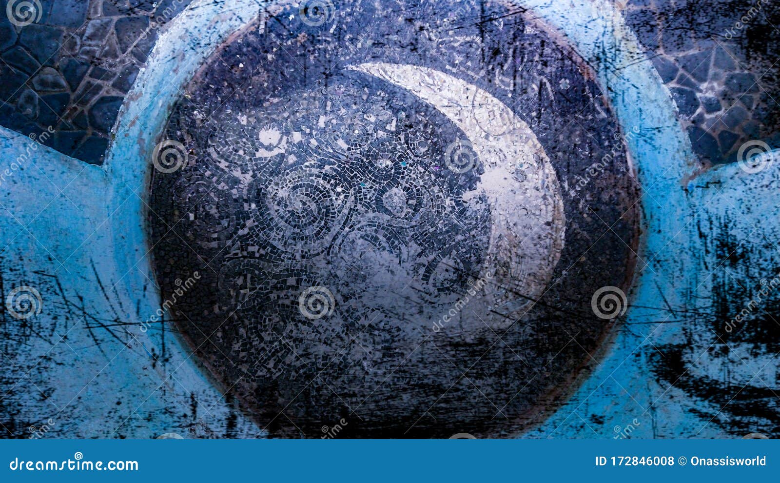 Once in a Blue Moon Concept Abstract Art Stock Illustration ...