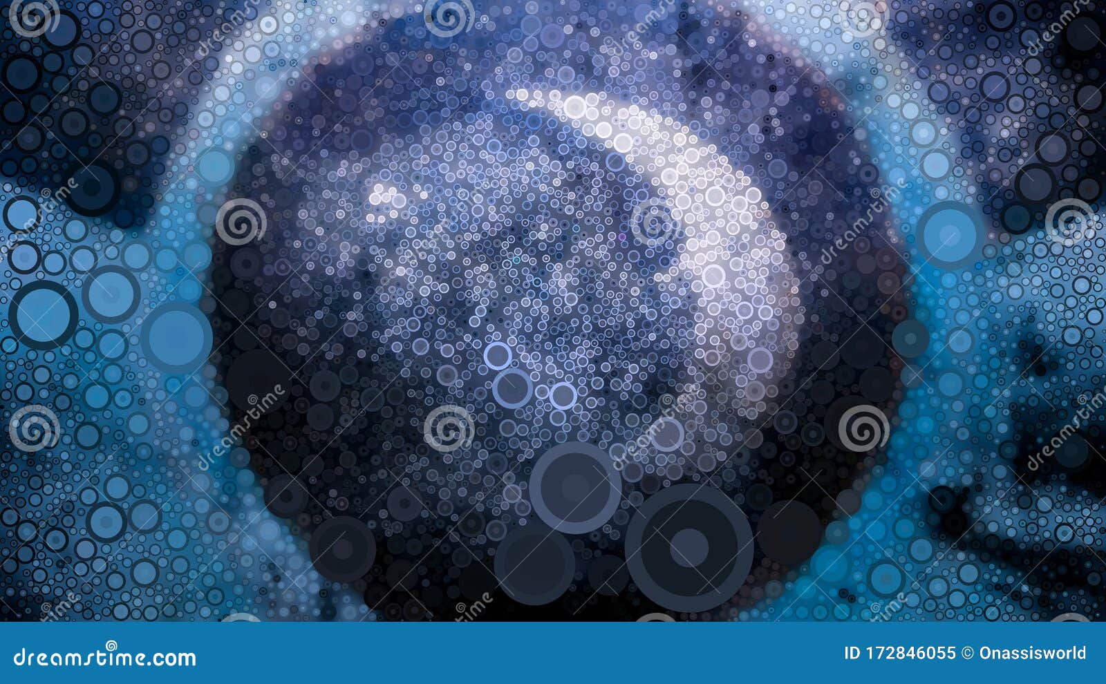 Once in a Blue Moon Concept Abstract Art Stock Illustration ...