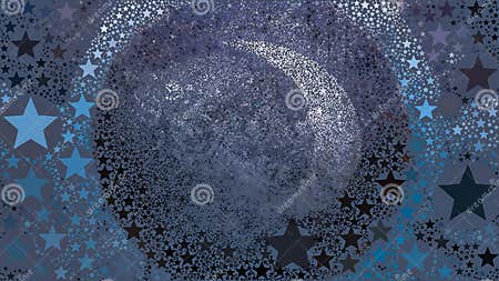 Once in a Blue Moon Concept Abstract Art Stock Illustration ...