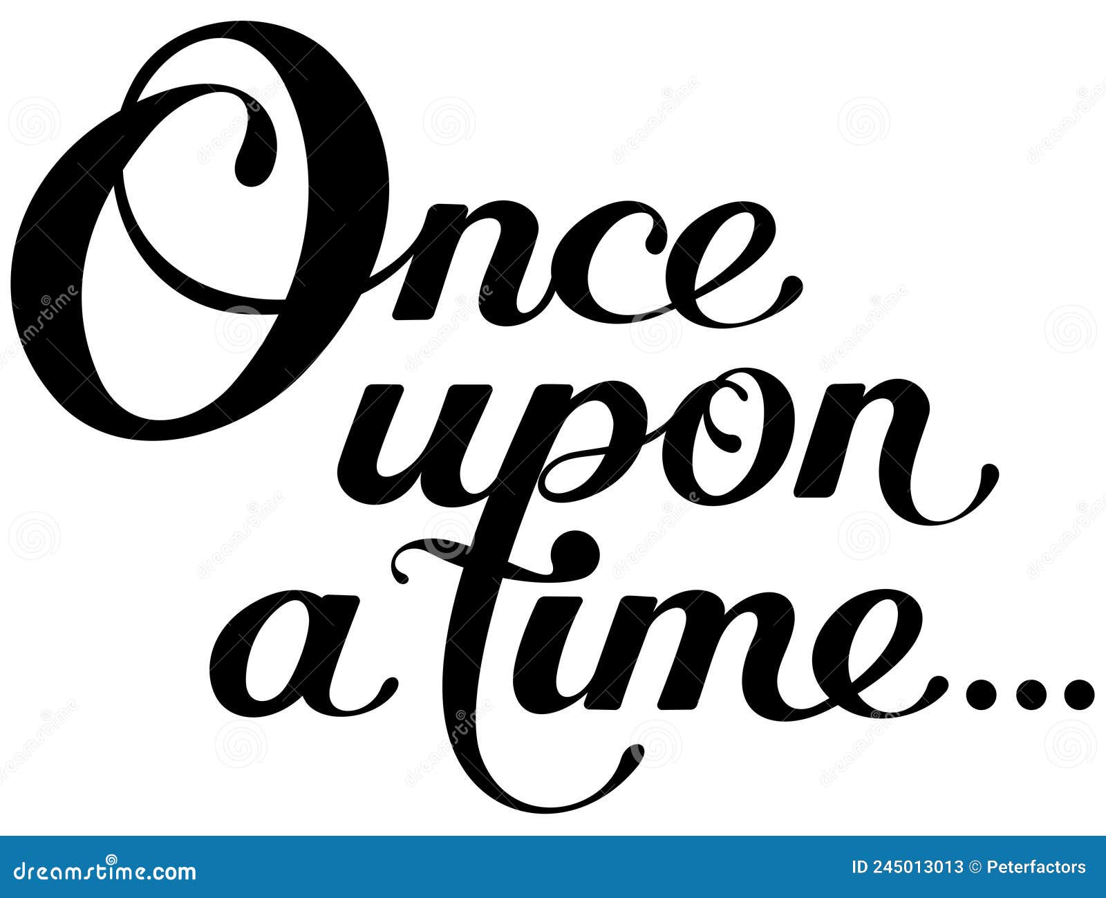 Once Upon A Time Hand Lettering Phrase On Watercolor Pattern Cartoon ...