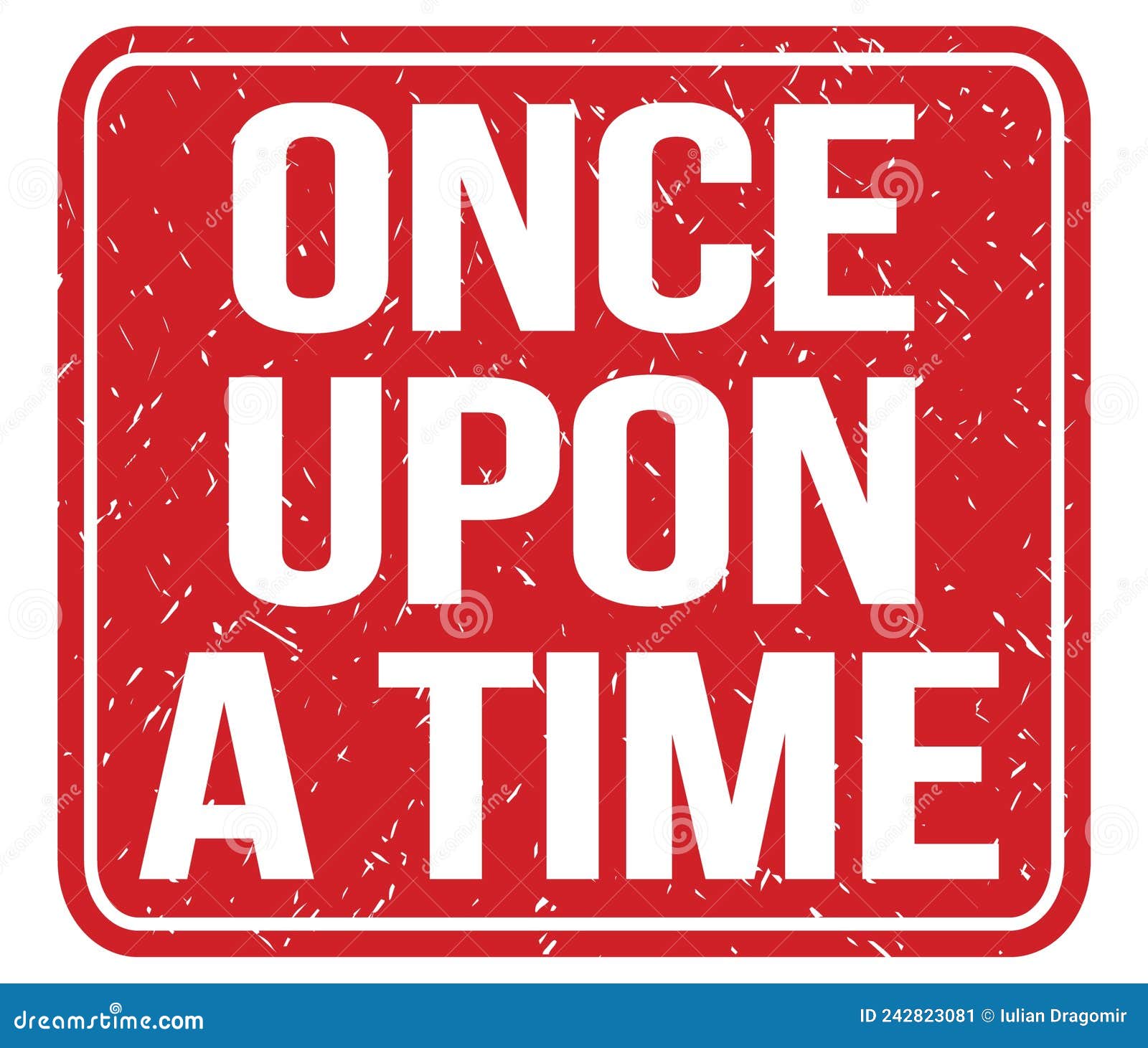 ONCE upon a TIME, Text Written on Red Stamp Sign Stock Illustration ...
