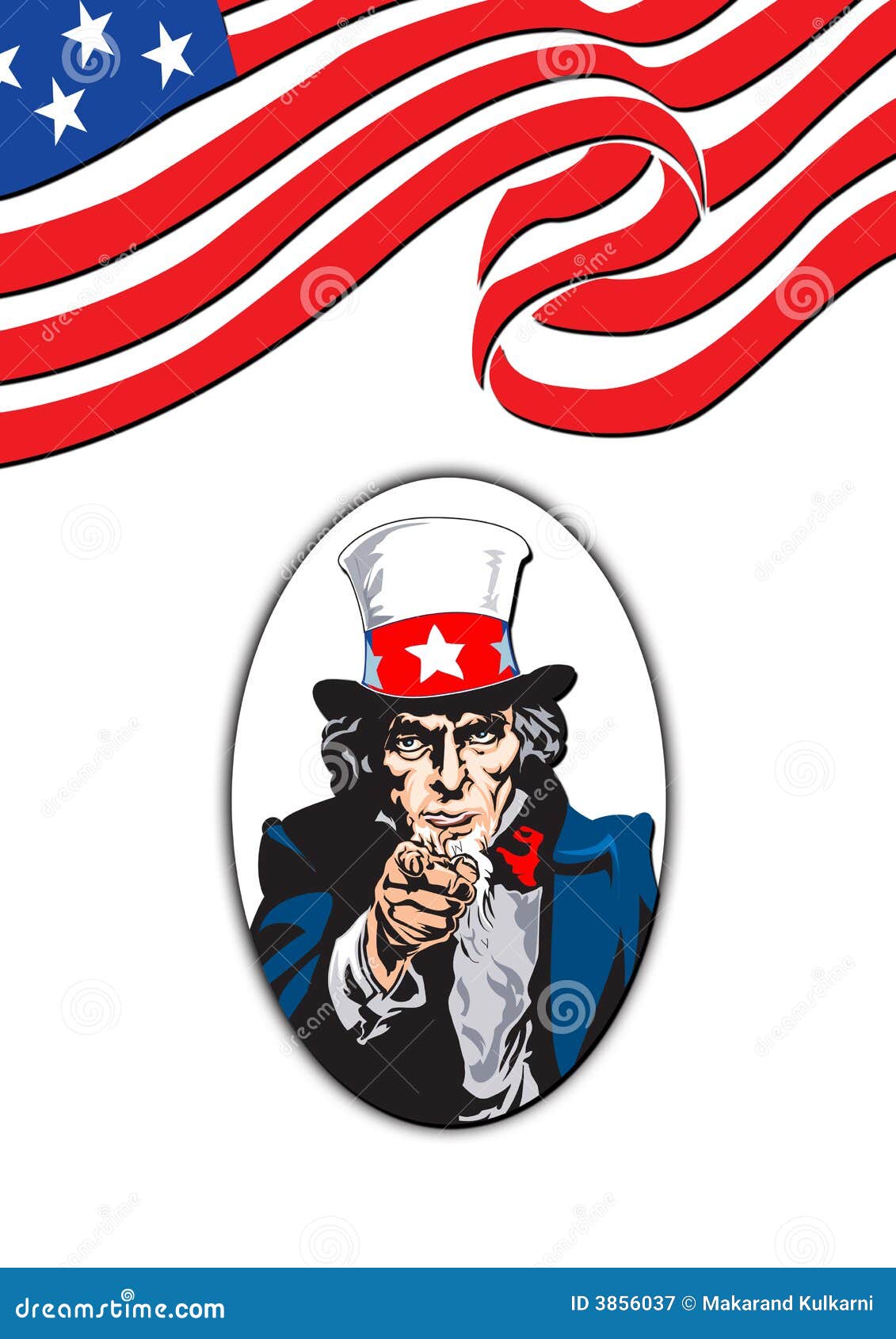 Oncle Sam dans le blanc illustration stock. Illustration du courage ...