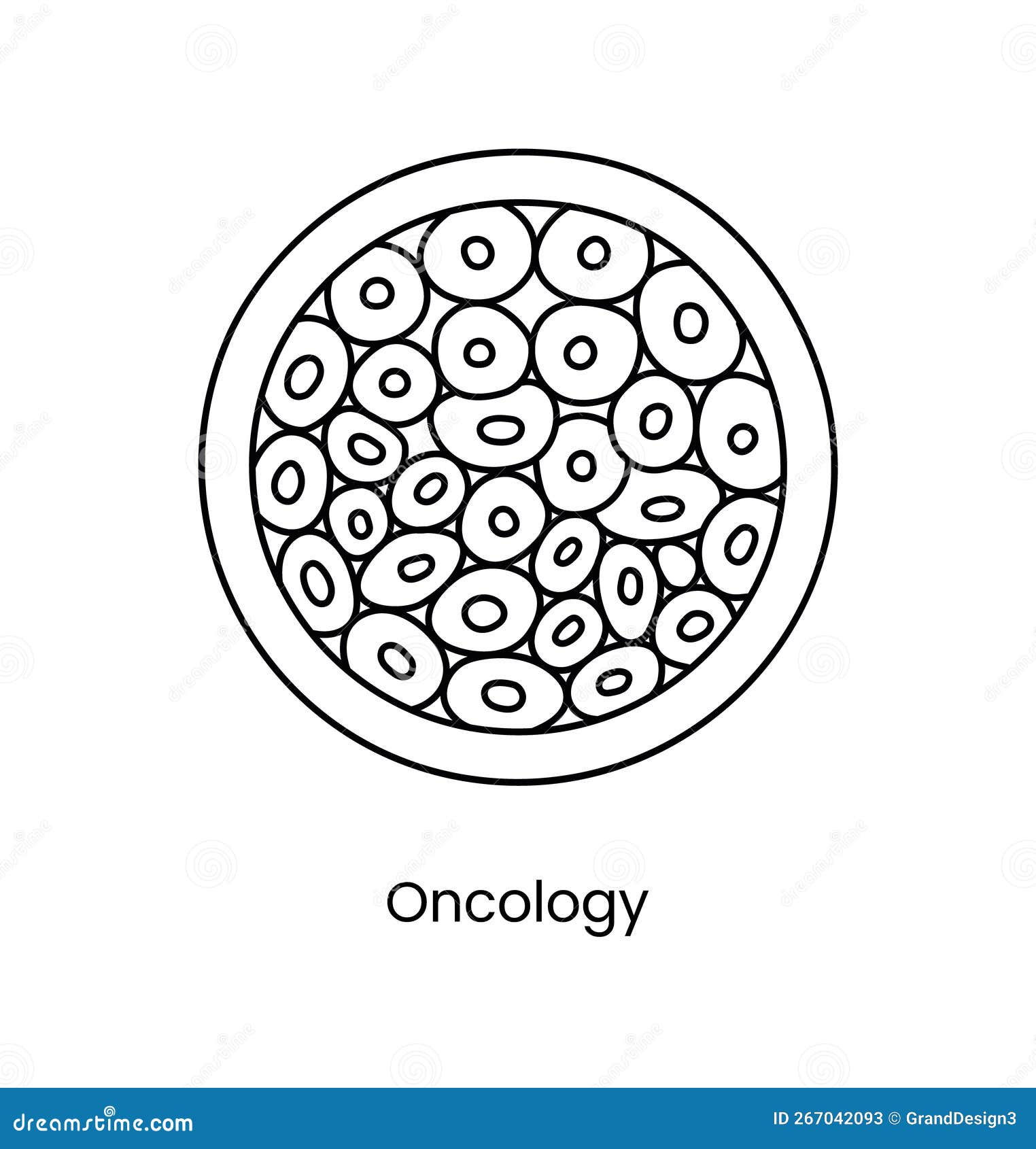 Oncology Icon Line in Vector, Medical Illustration. Stock Vector ...