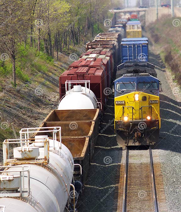Oncoming train editorial stock photo. Image of ties, tank - 743963