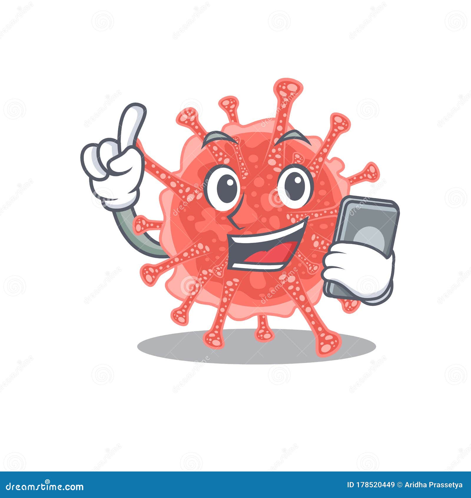 Oncovirus Cartoon in Character Speaking on Phone Stock Vector ...