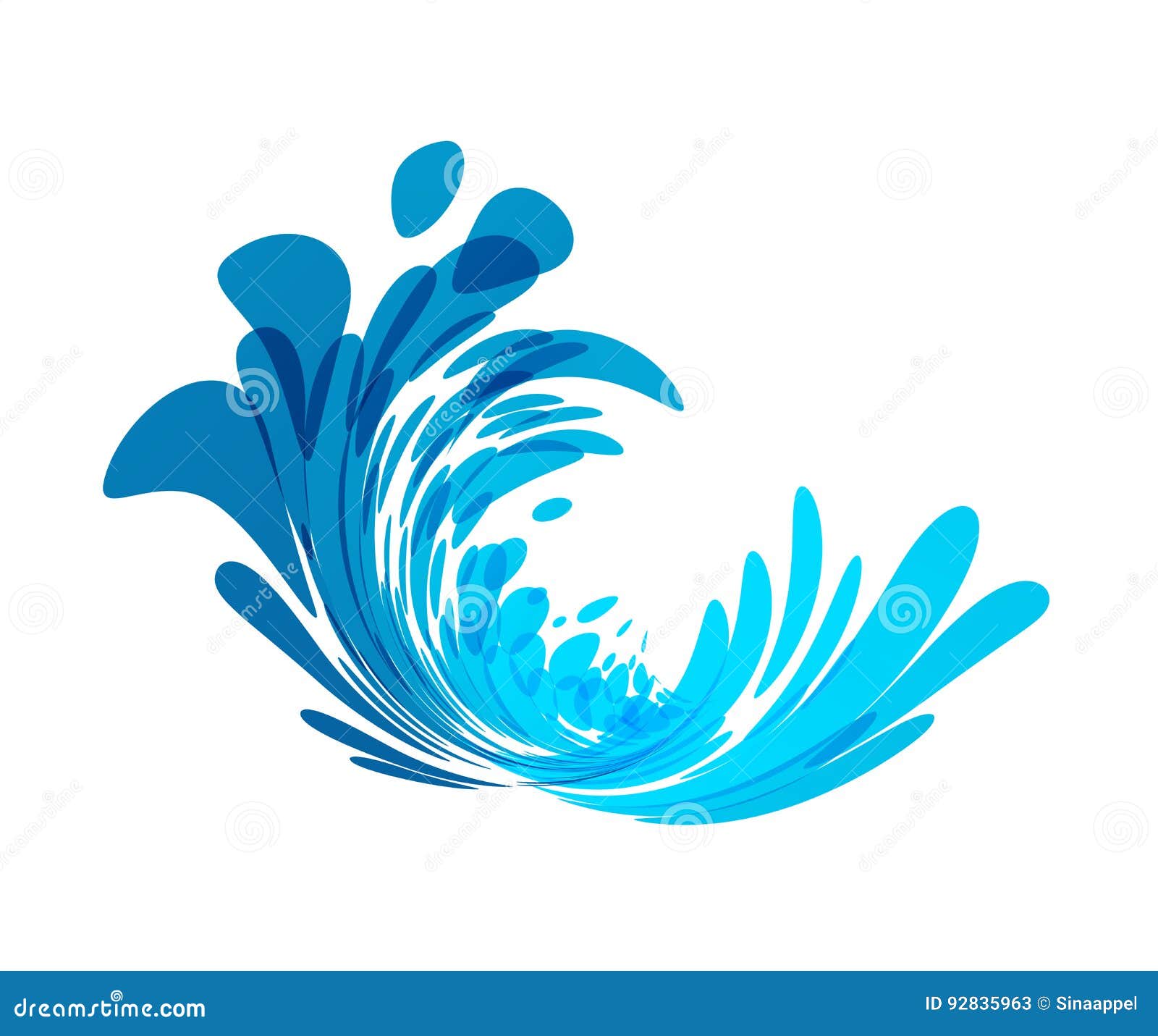 Onda azul do respingo ilustração do vetor. Ilustração de sinal - 92835963