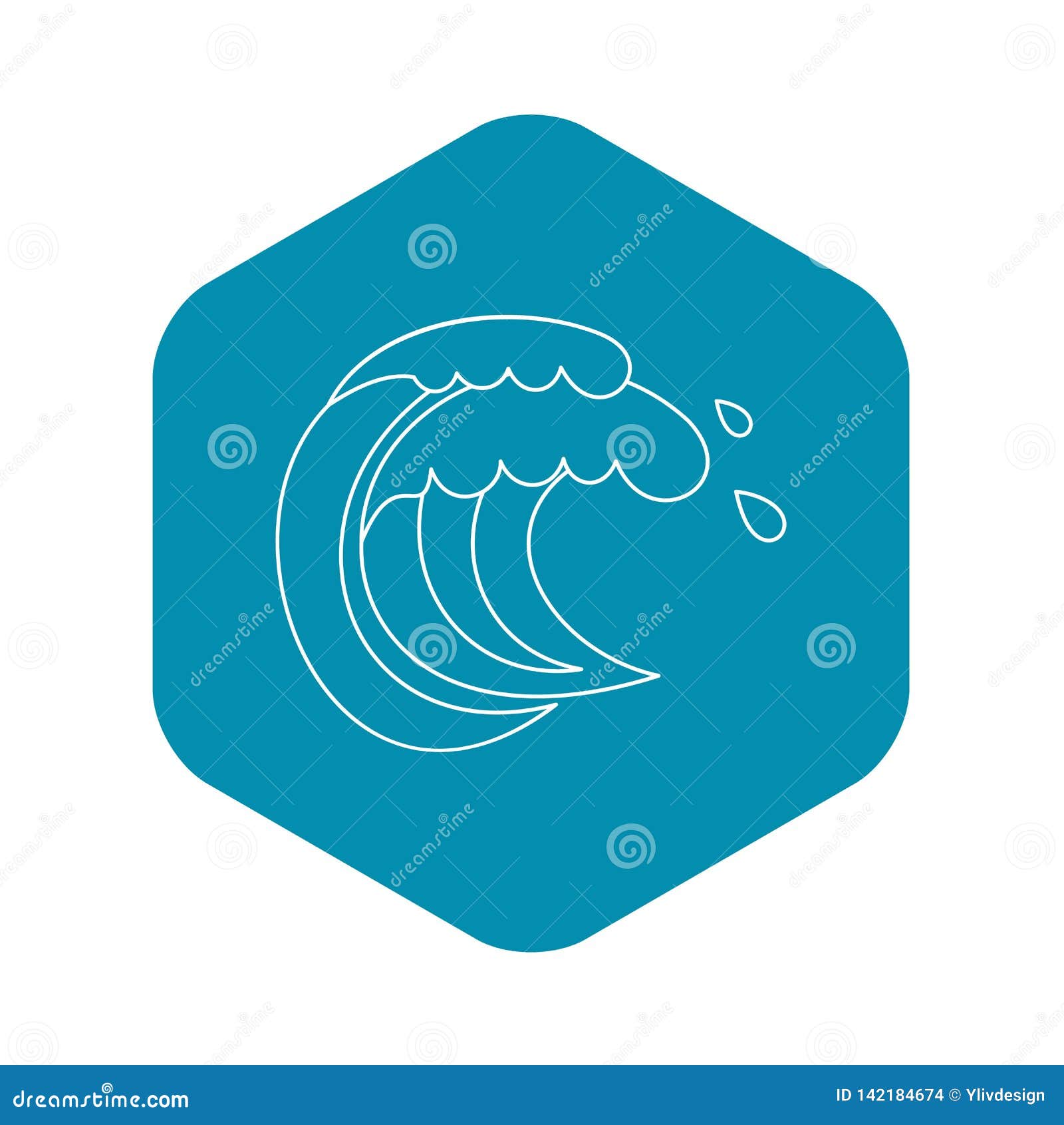 Onda Del Icono De La Marea Del Mar, Estilo Del Esquema Ilustración del ...