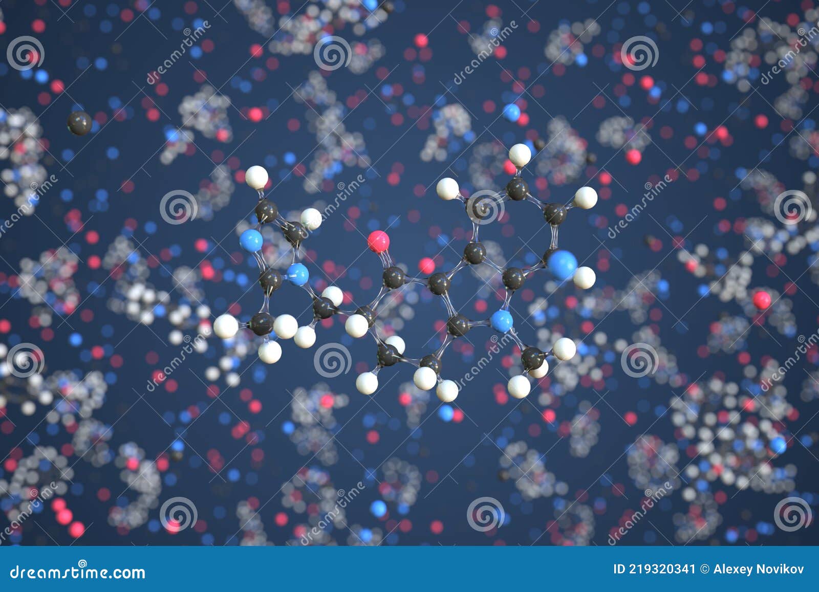 Ondansetron Molecule. Conceptual Molecular Model. Chemical 3d Rendering ...