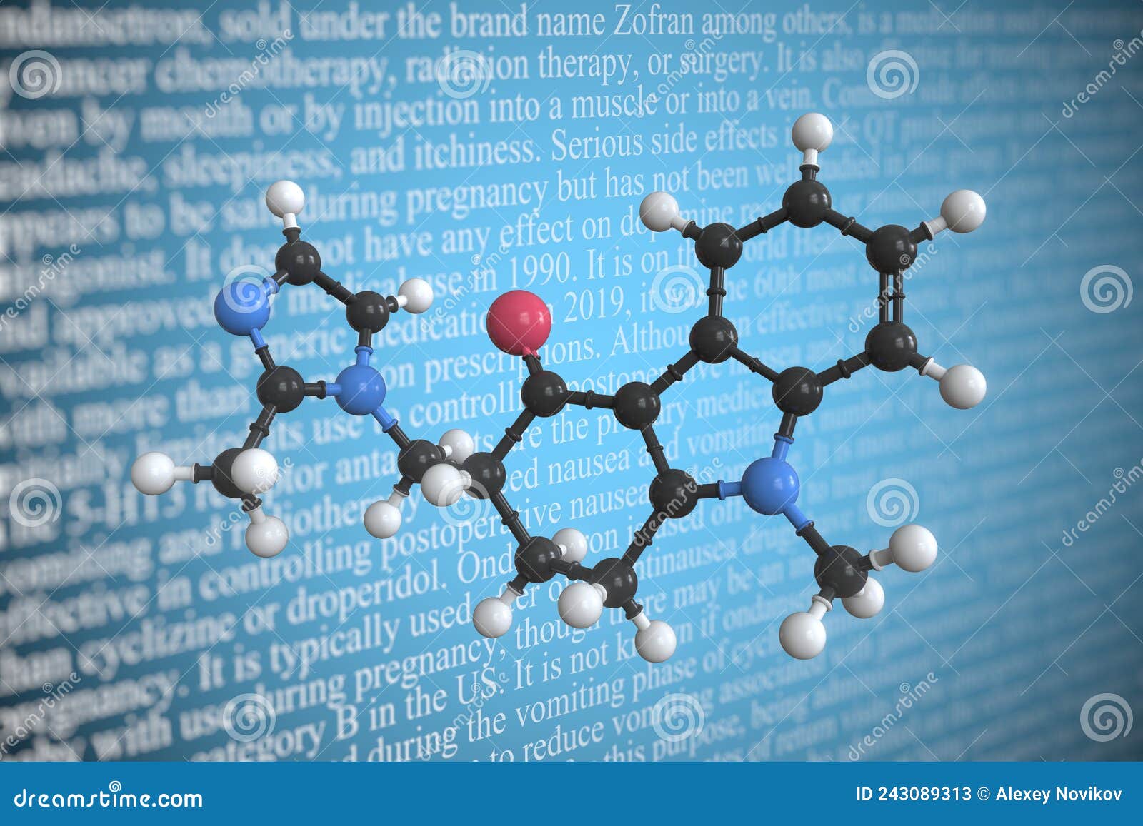 Ondansetron Molecular Structure Isolated On White Royalty-Free Cartoon ...