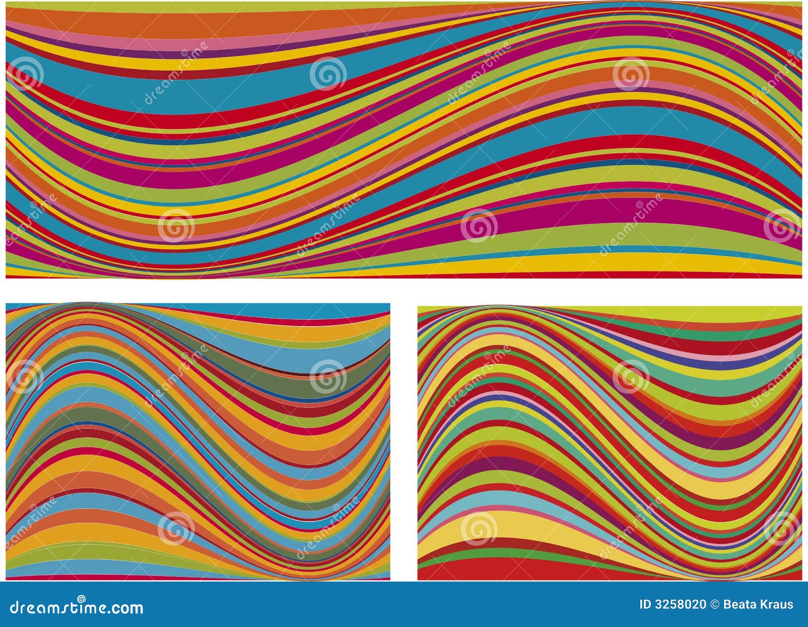 Ondas coloridas ilustração do vetor. Ilustração de azul - 3258020