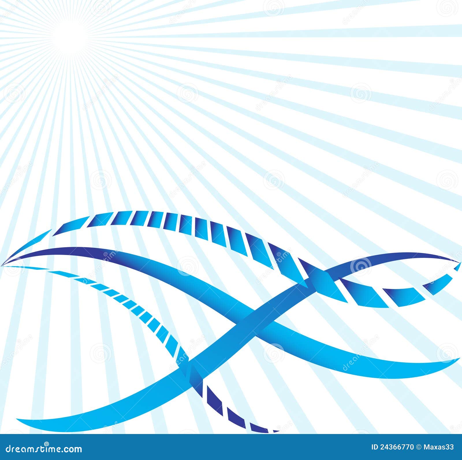 Ondas Y Sol Del Azul. Vector. Ilustración del Vector - Ilustración de ...