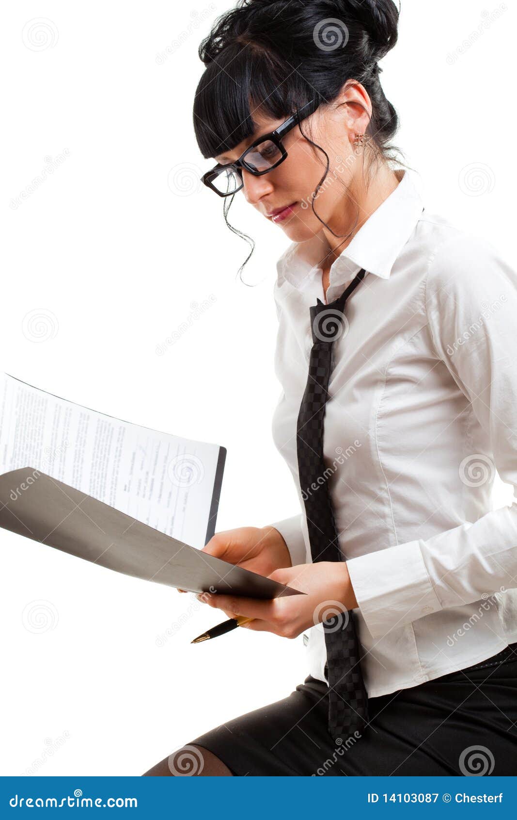 Onderneemster Die Rapport Bekijkt Stock Afbeelding - Image of vrolijk ...