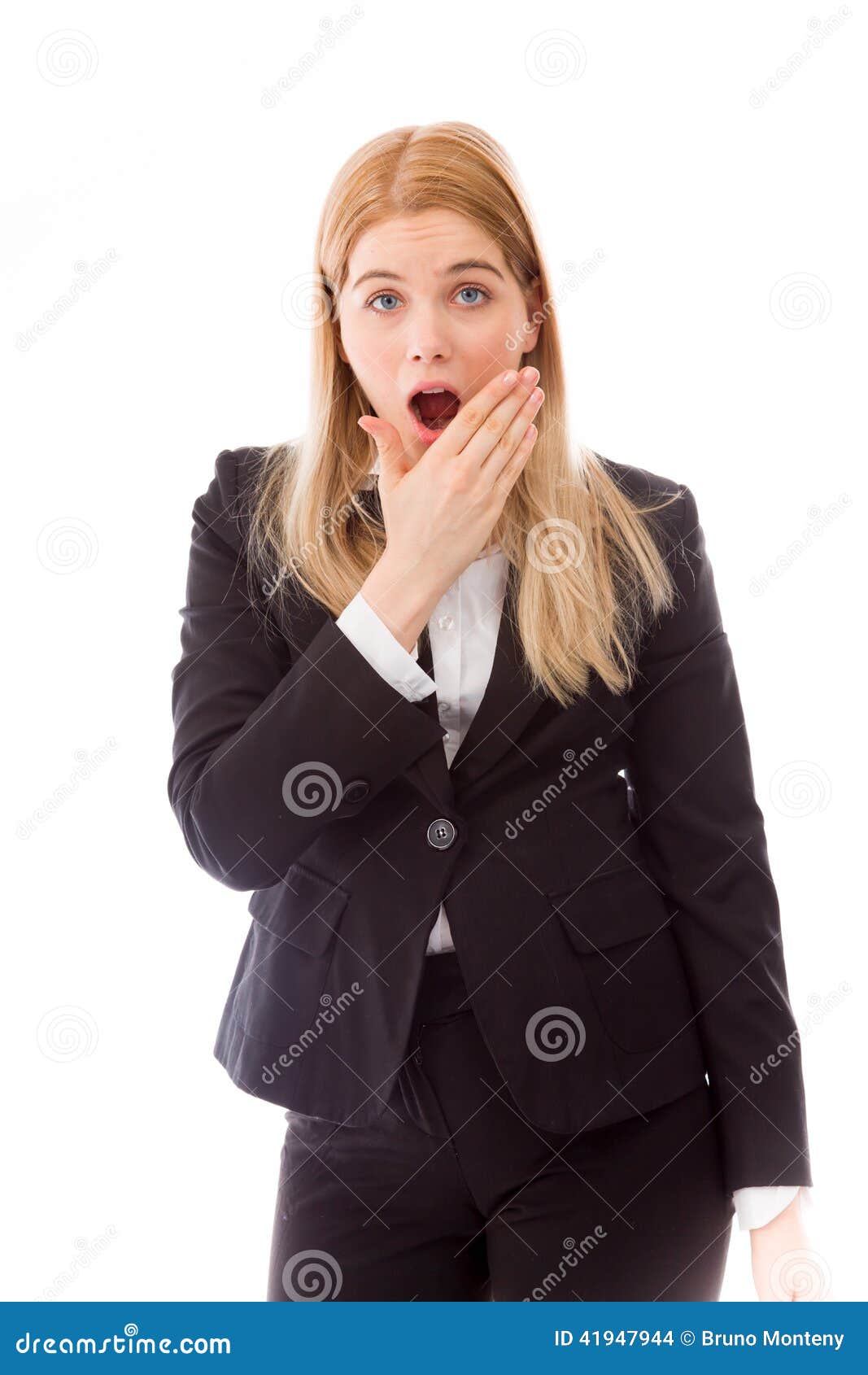 Onderneemster Die Verrast Kijken Stock Foto - Image of uitziend, mond ...