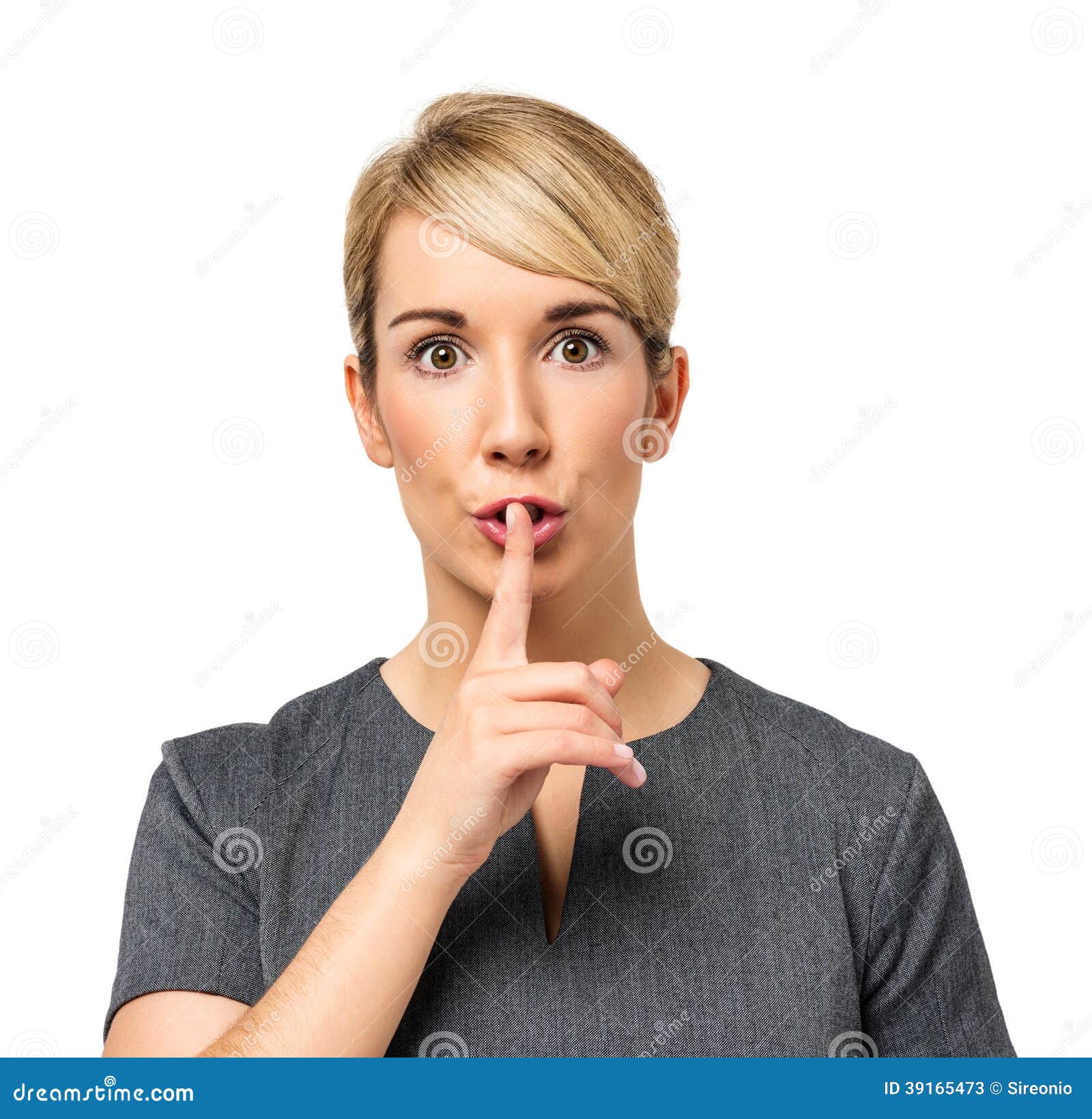 Onderneemster Saying Shhh stock afbeelding. Image of aantrekkelijk ...