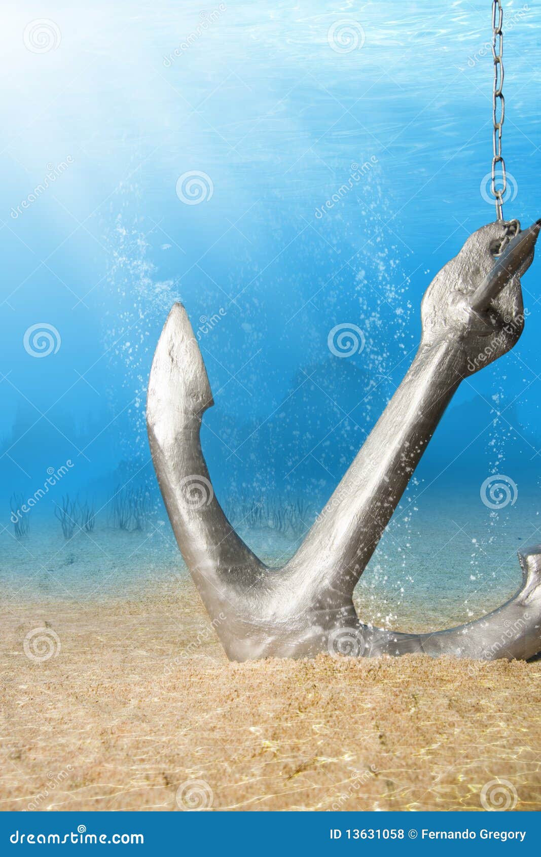 Onderwater anker stock foto. Image of zwaar, staal, anker - 13631058