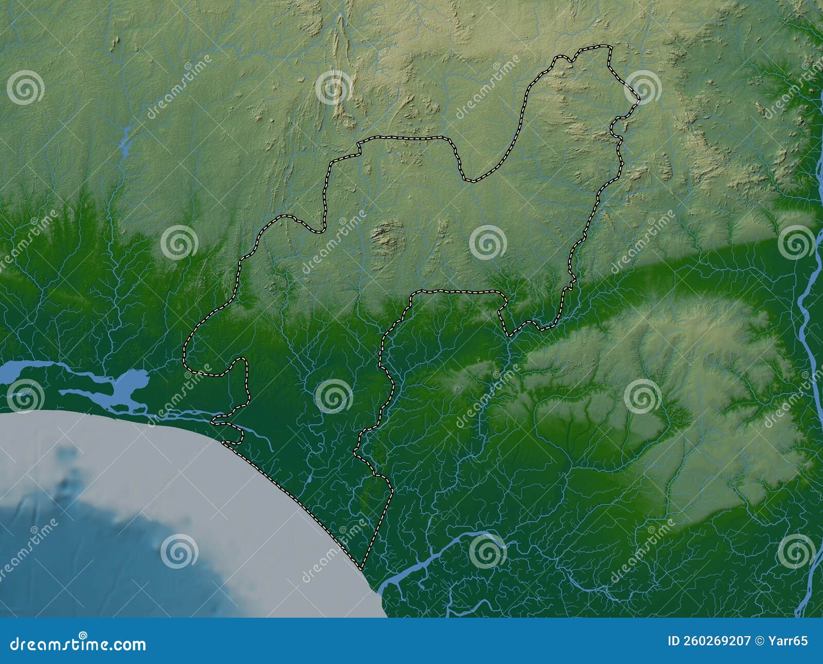 Ondo, Nigeria. Physical. No Legend Stock Illustration - Illustration of ...