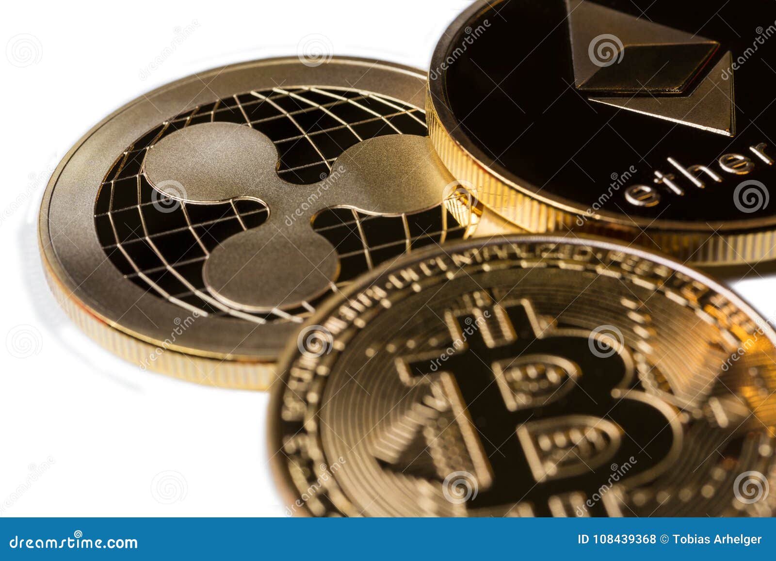 Ondule La Moneda Y Otras Monedas Crypto Aisladas En Blanco Foto de ...