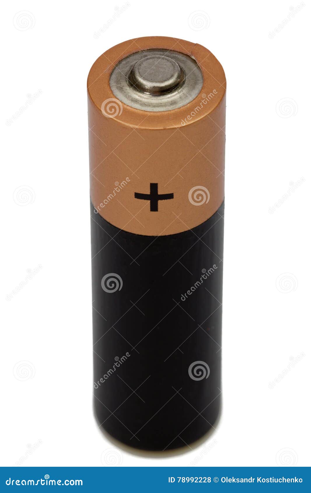 One AA Battery Isolated on White, with Clipping Path Stock Photo ...