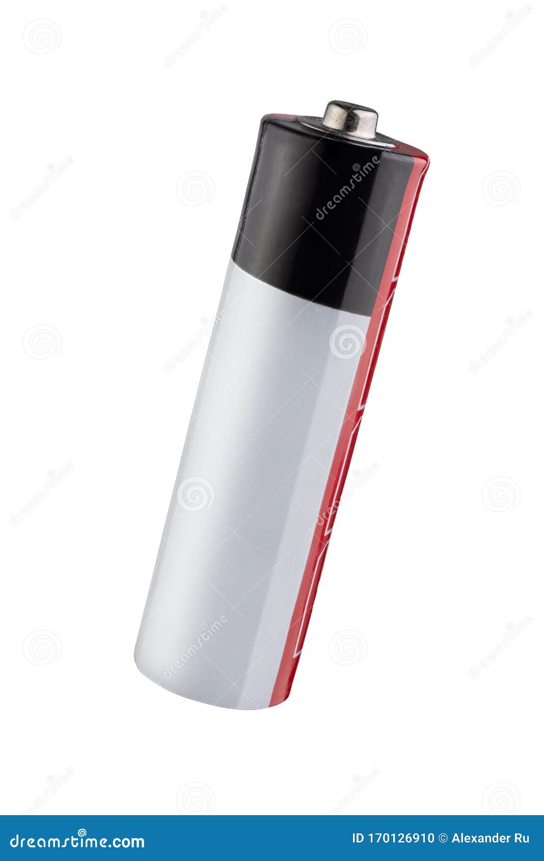 One AA Battery Isolated on White, with Clipping Path Stock Photo ...