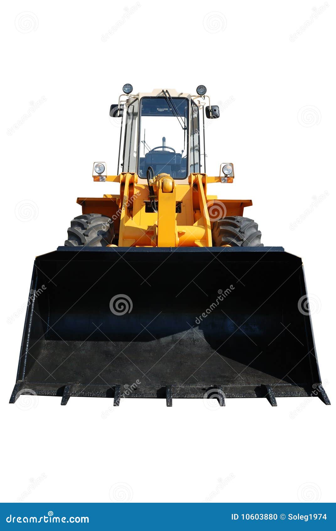 One Actual New Bulldozer on White Stock Photo - Image of front ...