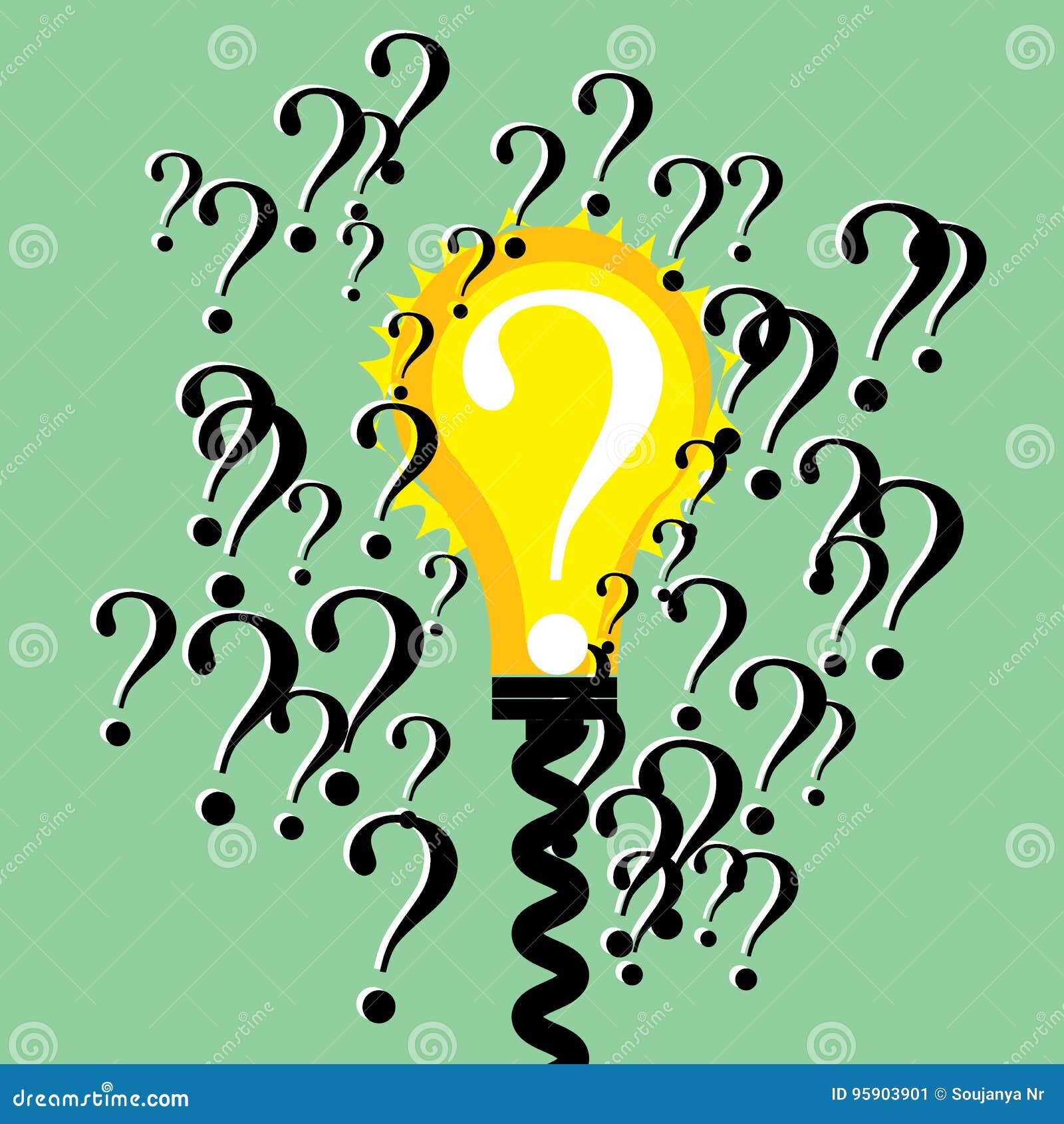 One Answer among Several Questions Stock Vector - Illustration of ...